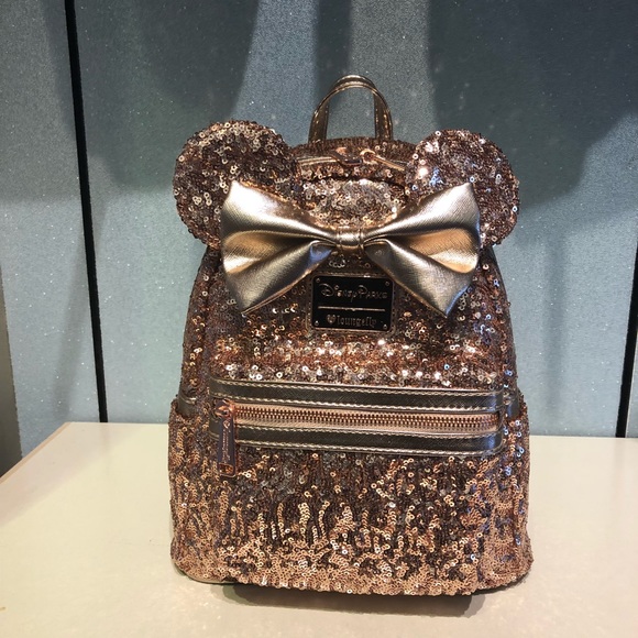 Loungefly | Bags | Minnie Loungefly Rose Gold Backpack | Poshmark